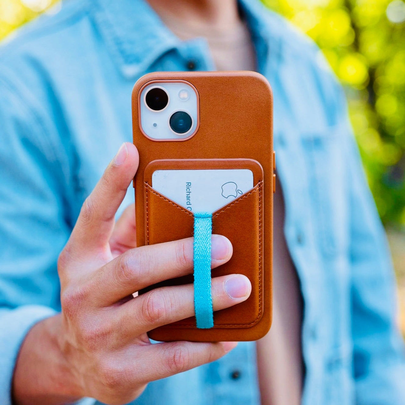 Full-grain Leather MagSafe Wallet – Bluebonnet Case