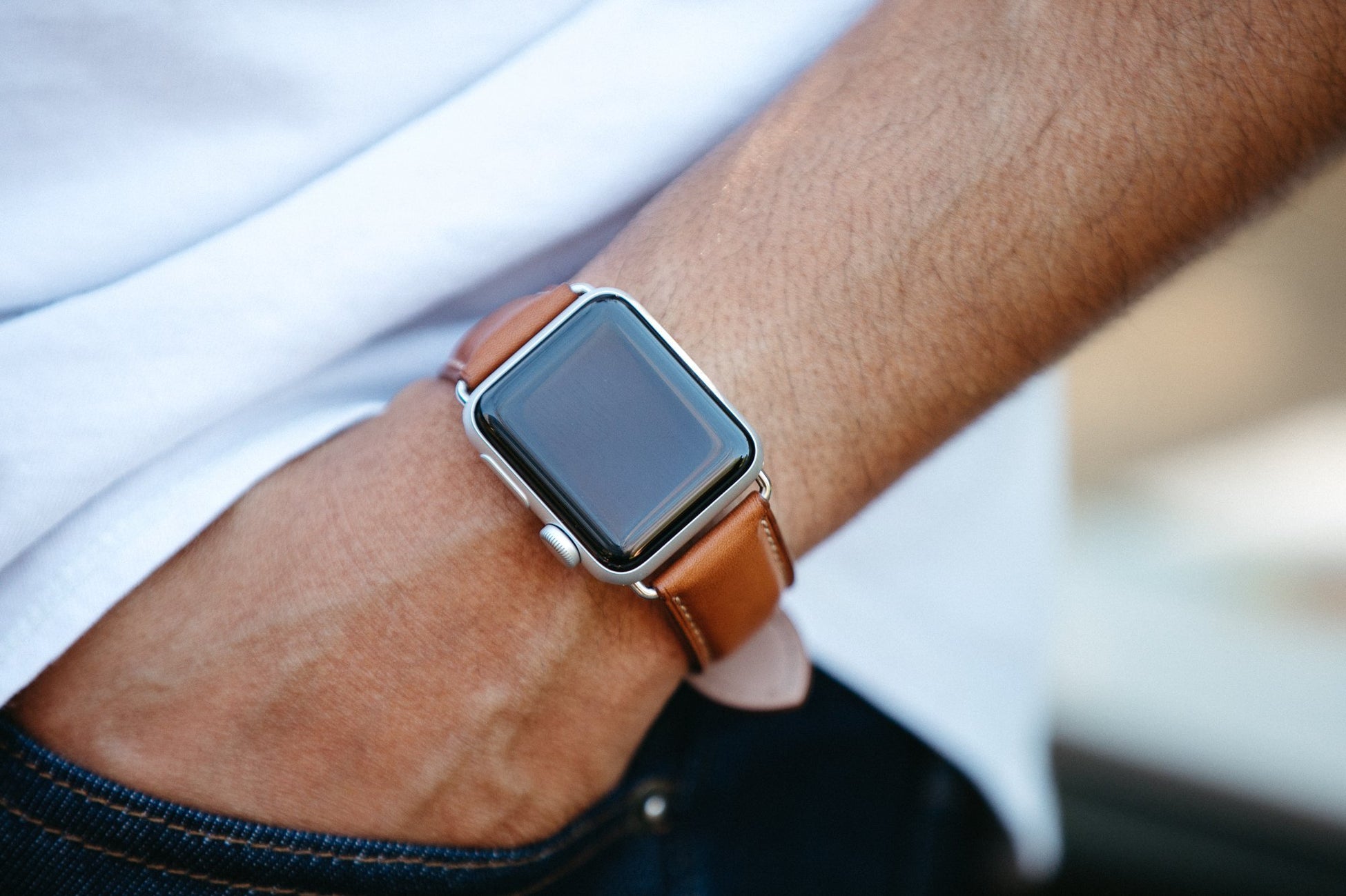 Luxury Tan French Leather Apple Watch Band – Ultra & Series Ready ...